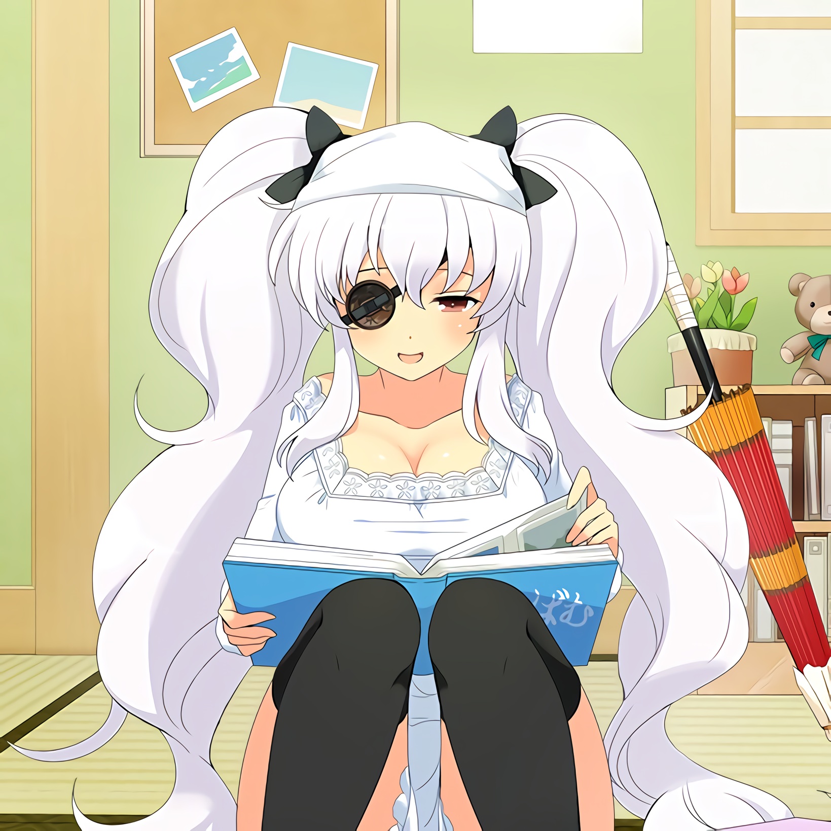 yaegashi nan senran kagura yagyuu cleavage dress eyepatch umbrella | #1075748 | yande.re